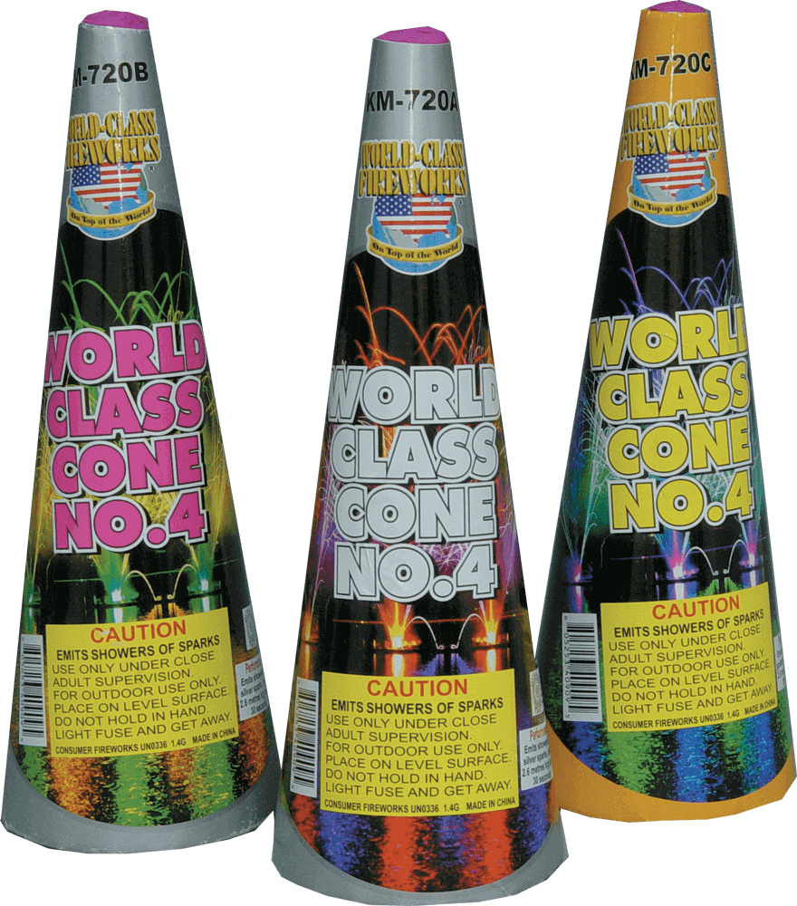 #4 Assorted Cone - USA-Fireworks