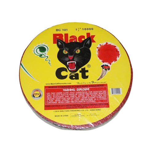 Black Cat Firecrackers - 10000 Roll - USA Fireworks!