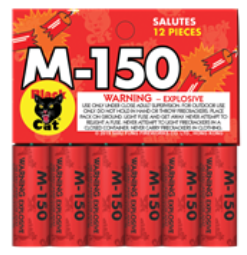 M-150 Salute Crackers Red (12 Pack) - USA Fireworks!